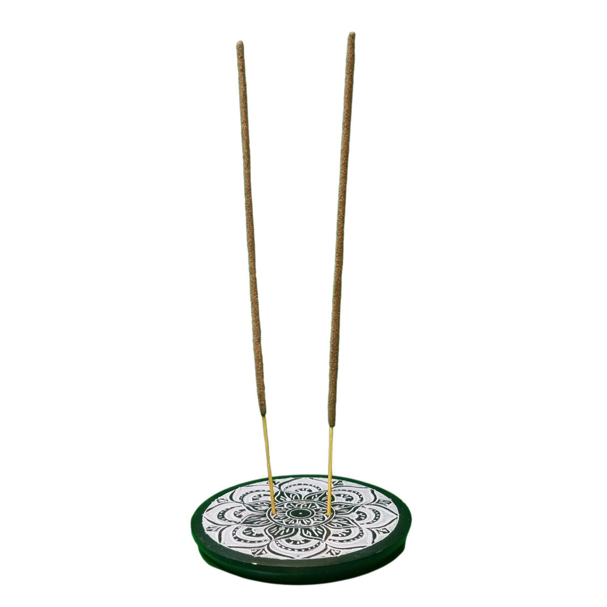 Round Soapstone Incense Holder - Mandala | Naathi Aromatherapy