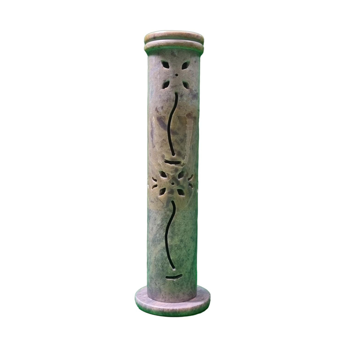 Tower Soapstone Incense Holder - Marble | Naathi Aromatherapy